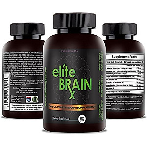 All Natural Brain Supplement – Increases Clarity, Improves Memory & Mood, Boosts Focus & Intelligence - Scientifically Formulated Nootropic for Cognitive Enhancement - Ginkgo Biloba - Elite BrainRx