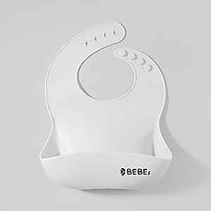 Silicone Bibs for Babies and Toddlers Boys and Girls, Pack of 3, Durable, Waterproof, Reusable, Baby Bibs from 6 Months and Up (White/Pink/Green)