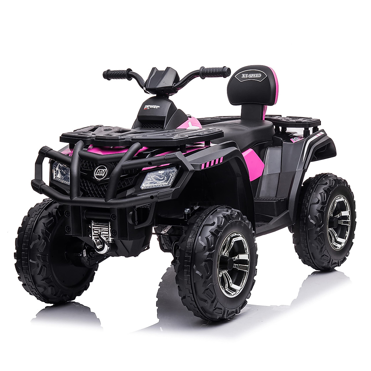 Kids ATV,TAMCO ride on atv 24V 4MD Battery Powered Electric Vehicle w/LED Lights,EVA tire, High & Low Speed, Horn, rechargeable electric Ride on Car for Boys & Girls Gift, Ride on ATV (Pink)