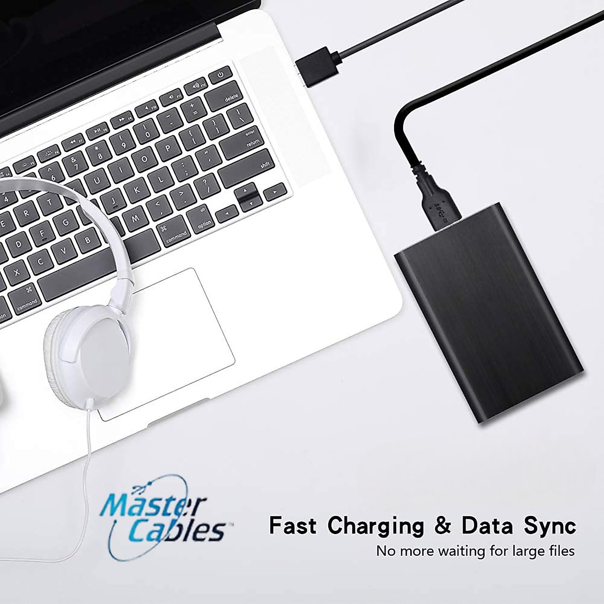 Master Cables USB Cable Compatible with Lacie Hard Drive Replacement USB 3.0 Type A to Micro USB B Cable