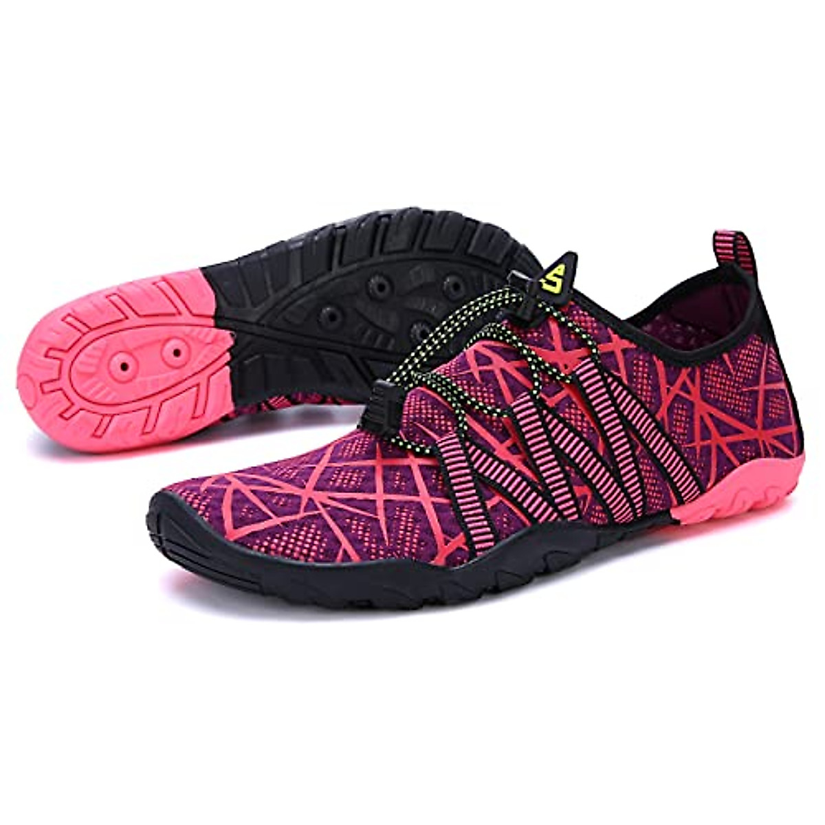 Bohuma Water Shoes,Aqua Shoes Quick-Dry Slip on Sport Swim Beach Surfing for Men Women,SX99619 Purple/Rosered 38