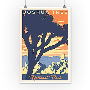 Lantern Press Joshua Tree National Park, California, Lithograph (12x18 Art Print, Travel Poster Wall Decor)