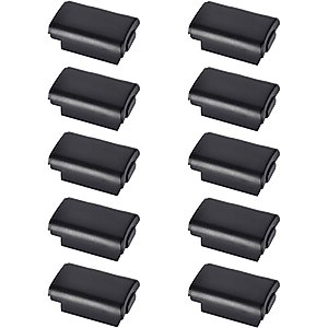 BFVV Black Battery Cover Shell Case Replacement for Xbox 360 Wireless Controller - 10 Pack