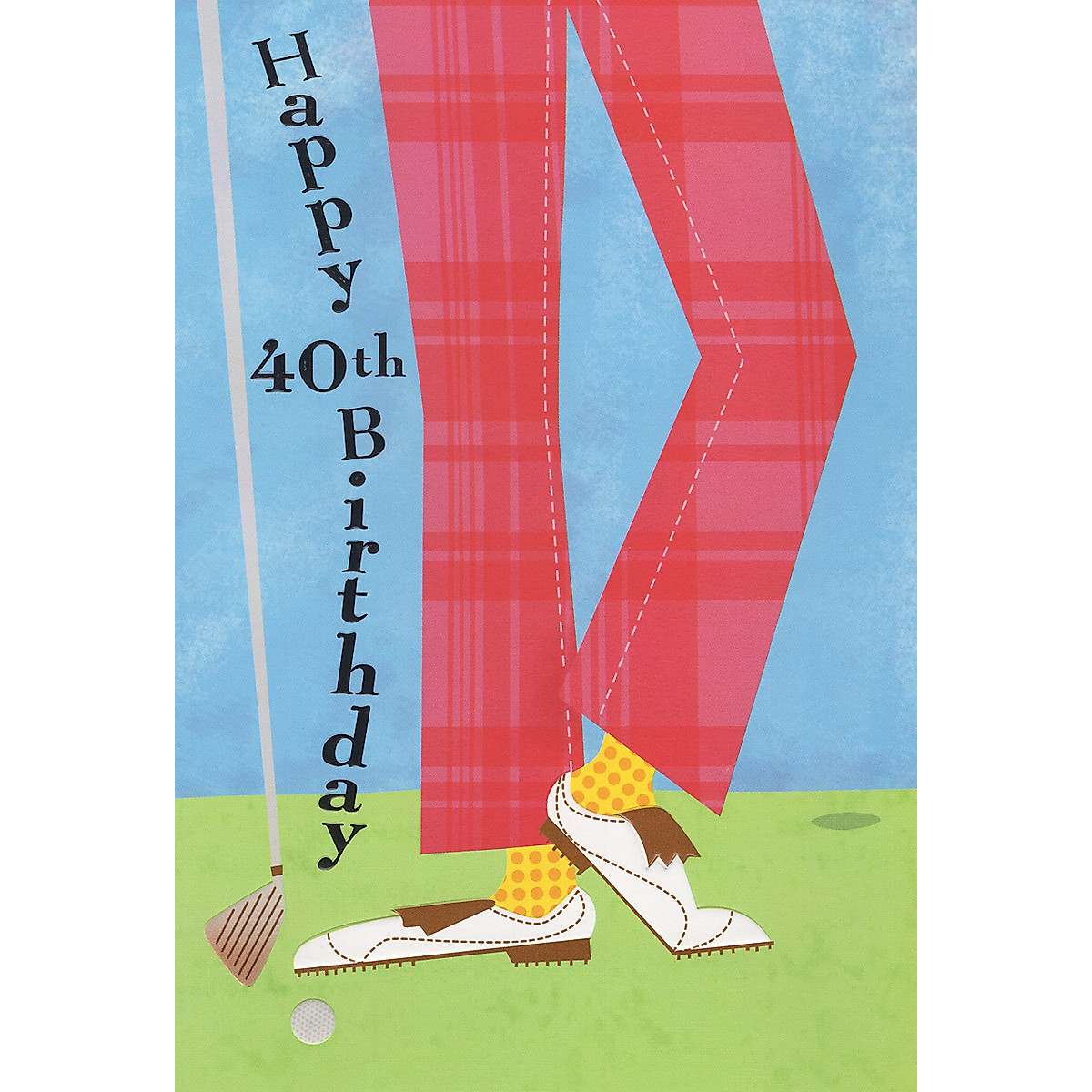 Bella Greetings Fun Golf Themed Happy 40th Birthday Card (Age 40 Forty) - Hope Your Birthday Fits You to a Tee!
