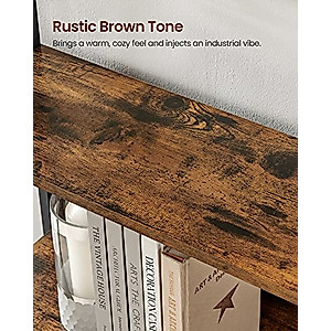 VASAGLE ALINRU 6-Tier Bookshelf, Tall Storage Shelves, Shelving Unit with Steel Frame, for Living Room, Entryway, Hallway, Office, Industrial Style, Rustic Brown and Black ULLS113B01