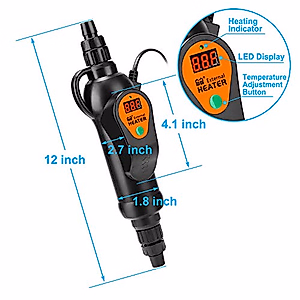 DaToo Aquarium External Heater in-Line Fish Tank External Heater 300W for Canister Filter