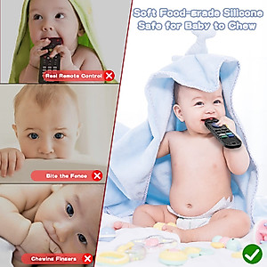 X-KIDS Baby Gamepad Teething Toys, Remote Control Teether Toys with 2 Pacifier Clips Soft-Textured Chew Sensory Toys for Babies 0-6 6-12 Months BPA Free, Silicone, 2-Pack