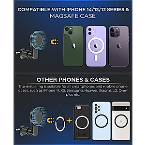 Car Magnetic Phone Mount for Magsafe: Holdersafe Magnetic Car Phone Holder [Easily Install] with 20 Powerful Magnet for Car Air Vent Compatible iPhone 14 13 12 Pro Plus Max Mini MagSafe Case