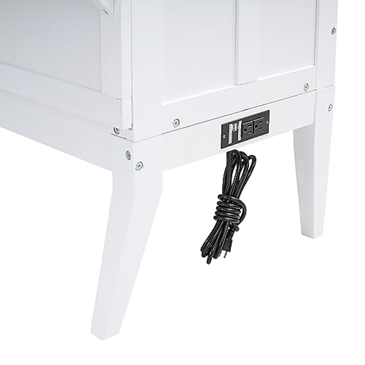 BIADNBZ Queen Size Murphy Cabinet Bed Frame with Built-in Charging Station and a Shelf/Desk, Wooden Foldable Platform BedFrame for Bedroom/Guest Room Dorm, White