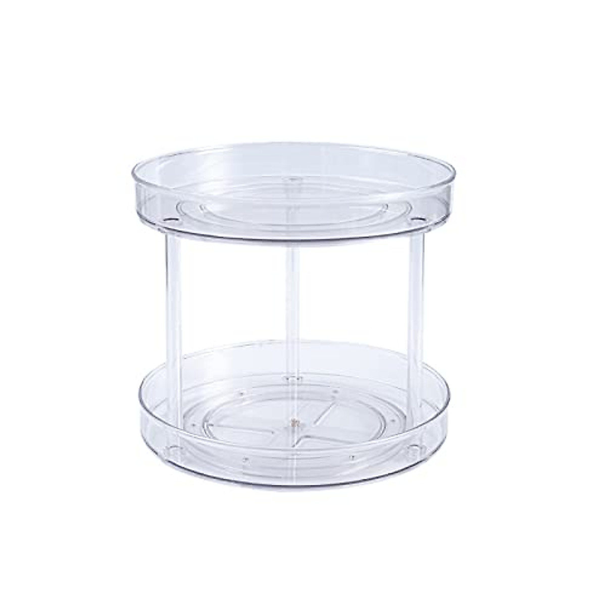 yulumaoyi Lazy Susan Turntable for Cabinet Plastic Clear 2 Tier Lazy Susan Cabinet Organizer Removable AKA-PL-398 not
