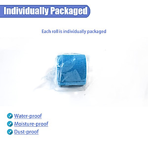 Gondiane 9 Pack 2" x 5 Yards Self Adhesive Bandage Wrap Self Stick Wrap for Ankle, Wrist, Finger, Sports, Breathable Cohesive Vet Tape for Pets (Light Blue)