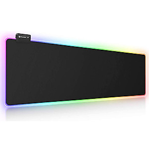 RGB Gaming UtechSmart Large Extended Soft Led Mouse Pad with 14 Lighting Modes 2 Brightness Levels, Computer Keyboard Mousepads Mat 800 x 300mm / 31.5×11.8 inches