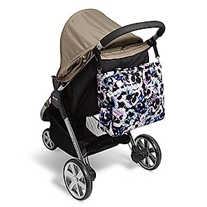 Vera Bradley Women's Cotton Ultimate Baby Diaper Bag, Plum Pansies - Recycled Cotton, One Size