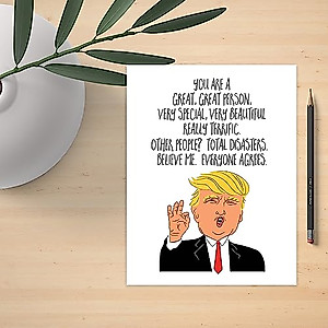 Andaz Press Funny Jumbo Thank You Card With Envelope 8.5 x 11 inch, Funny Greeting Card, Trump Great Person, 1-Pack, Huge Large Group Greeting Card, Includes Envelope