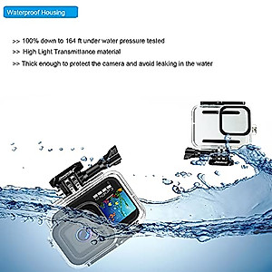 Husiway Accessories Kit for Gopro Hero 11 10 9 Black Waterproof Housing Silicone Case Glass Screen Protector Bundle for Go pro Gopro11 Gopro10 Gopro9 Hero10 Hero11 Hero9 Action Camera 62E