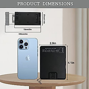 GreatLPT RGB Phone Light Clip, Cell Phone Fill Light 360° Full Color CRI 95+ Dimmable 2500K-8500K, 2000mAh Rechargeable Phone Clip Light for Selfie, Makeup, Video Conference, TikTok