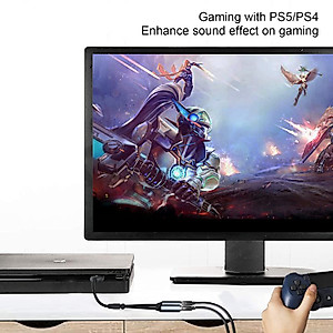 USB Headset Adapter,ANDAPA USB Audio Adapter Stereo External Sound Card with 3.5mm Headphone and Microphone Jack for Windows Mac Linux PC Laptops Desktops PS5