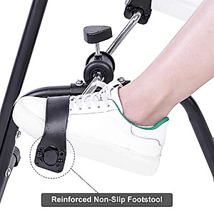 Exercise Bike, Adjustable Pedal Exerciser Hand Arm Leg Peddler Indoor Cycling Fitness Equipment with Non-slip Feet Pad and Pedal for Seniors Elderly Home Gym Total Body Workout