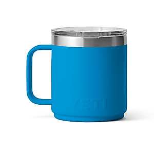 YETI Rambler 10 oz Stackable Mug, Vacuum Insulated, Stainless Steel with MagSlider Lid, Big Wave Blue