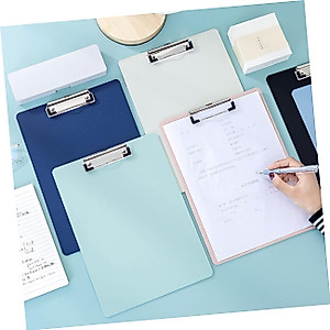 NUOBESTY 4 Pcs Writing pad Paper Folder exam Paper Clips folders Plastic Office File folders Small Plastic clipboards Artist Drawing Board Plastic Writing Board Document Organizer Simple a4