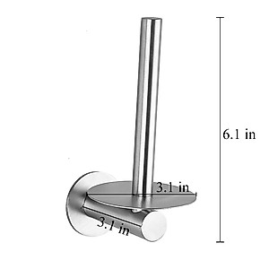Self Adhesive Vertical Tray Toilet Paper Holder, Bathroom Lavatory Toilet Stainless Steel Tissue Paper Roll Towel Holder -SUS 304 Brushed Stainless Steel Dispenser Wall Mount
