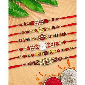 Tuelip Set of 12 Rakhi for Brother, Raksha Bandhan Handmade Bracelet for Bhaiya Bhabhi Rakhi Bracelet, Indian designer latest Rakhi for bhai Thread