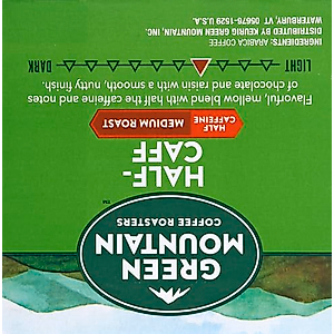 Green Mountain Coffee Roasters Half Caff Keurig Single-Serve K-Cup pods, Medium Roast Coffee, 12 Count