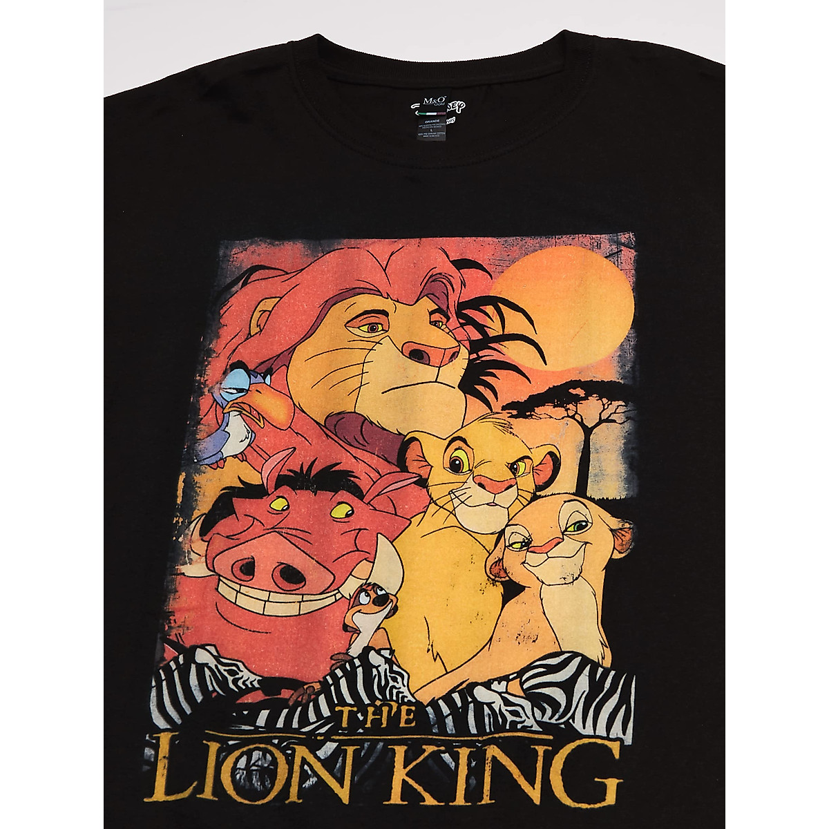 Disney Men's Lion King Group Poster Graphic T-Shirt, Black, Medium