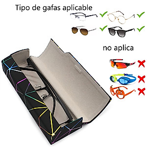 Abwuulq- lattice dazzling glasses case,Portable protective case for glasses，Fashion glasses rigid cover,unisex (Black + white)