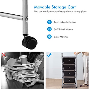 RELAX4LIFE Storage Drawer Carts Classroom Organization Rolling Carts with Wheels 4 Drawers -Craft Organizing Drawers with Plastic Drawers, Utility Cart for Office, School Storage Cart (Black)