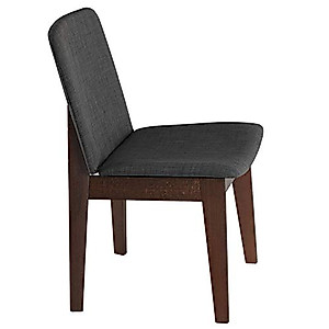 Cortesi Home Bjorn Dining Chair in Charcoal Fabric, (Set of 2), Grey