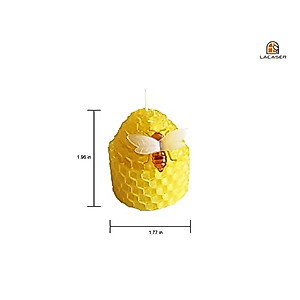 Lacaser Small Beehive Candle Bulk Set with Little Bee Decor, Natural Beeswax Yellow Votive Candle Set, Gift Box Pack of 12pcs, Unscented&Smokeless &Dripless Colored Candles Set, Dia 1.77" Each