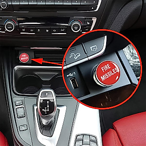 AUCELI Fire Missiles Button Car Cigarette Lighter Plug, Aluminum Alloy Push Button Cigarette Lighter Replacement for Most Vehicles with Standard 12 Volt Power Source, Car Accessory (FIRE Missile)