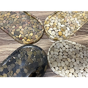Natural Stone Pebbles Bathroom Tray for Counter Vanity Tray Kitchen Soap Tray