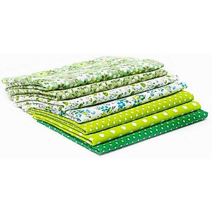 7Pcs Cotton Quilting Fabric,Sewing Craft Precut Fabric Scrap for DIY Sewing Craft (Blue) (Color : Green)