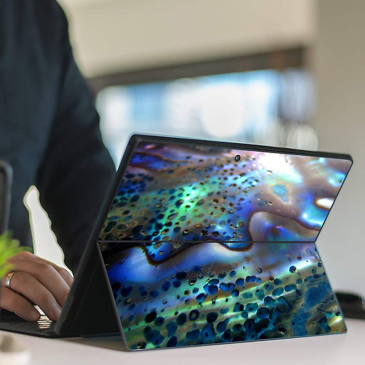 IT'S A SKIN Microsoft Surface Pro 6 (fits Most Older Models) Decal Vinyl Wrap | Abalone Pearl Sea Shell Green Blue