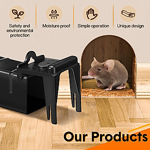 Qualirey 8 Pcs Humane Mouse Traps No Kill Rat Traps Catch and Release Reusable Mouse Traps Indoor for Home Waterproof Outdoor Mice Bait Tunnel Stations, Bait Not Included, Suitable for Small Mice