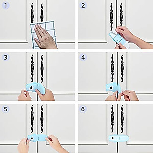 Safety Cabinet Locks for Babies - [4 Pack] Child Proofing Drawers Locks for Kitchen Bathroom Storage Doors,Cupboard, Oven, Refrigerator (Blue)