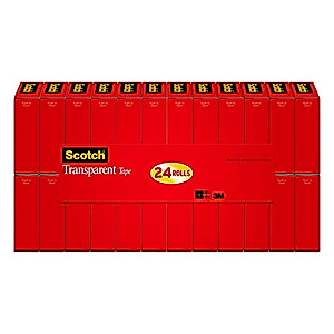 Scotch Transparent Tape, 3/4 in x 1000 in, 24 Boxes/Pack (600K24)