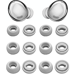 BLUEWALL Ear Tips for Galaxy Buds Pro Headphones, Fit in Charging Case Earbud Tips Eartips Replacement for Galaxy Buds Pro SM-R190 Earbuds, S/M/L 6 Pairs, Phantom Silver