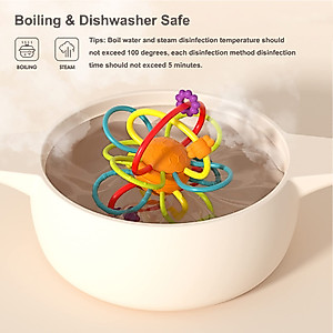 Yiosion Baby Teething Toys for Babies 0-6-12 Months, Baby Rattle Sensory Teether Toy 3-6 Months Teethers for Babies 0-6 Months Baby Sensory Infant Gift Toys for Newborn Baby