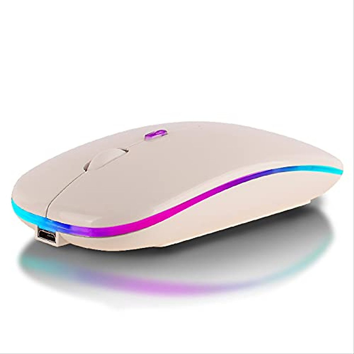 Rechargeable Dual-Mode Wireless Bluetooth Mouse Bt+2.4g Wireless Luminous Silent Mouse Lady Mouse Ultra-Thin Fashion Cute Non-Slip Design Pc Gaming Mouse, Suitable for Laptop Design and Office