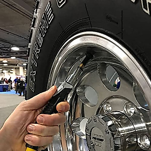 LockNFlate® Locking Air Chuck - Six Steel Jaws Lock onto Any tire Valve - Won't Leak or pop Off - Rated to 150 PSI - Open Flow