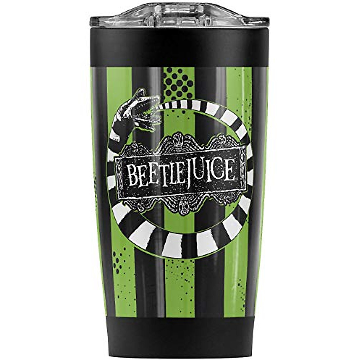 Logovision Beetlejuice Beetle Worm Stainless Steel Tumbler 20 oz Coffee Travel Mug/Cup, Vacuum Insulated & Double Wall with Leakproof Sliding Lid | Great for Hot Drinks and Cold Beverages