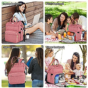 JCDOBEST Lunch Bag Backpack, Insulated Cooler Backpack Lunch Box Laptop Backpack with USB Port for Women Men Fits 15.6 Inch Laptop Blue