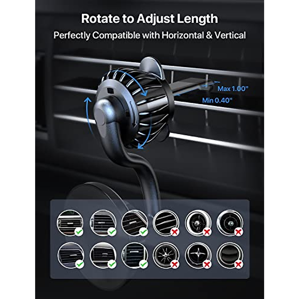 Ciencimy Compatible for MagSafe Car Mount [Strongest Magnet] Magnetic Phone Holder for Car [360° Adjustable] Air Vent Magnetic Phone Mount Fit for MagSafe iPhone 14 13 12 Pro Max Plus Mini