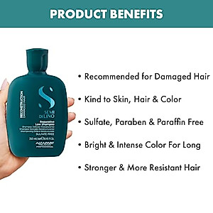 Alfaparf Milano Semi Di Lino Reconstruction Reparative Shampoo for Damaged Hair - Color Safe, Hydrating Shampoo for Dry Hair - Restores Fiber & Elasticity - Sulfate & Paraben Free - Vegan (8.45 oz)