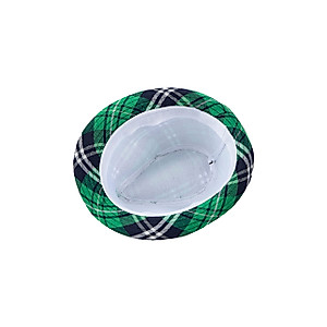 LEMONSODA St. Patrick's Day Green Plaid Fedora Hat Costume Accessory for Men, Women and Kids