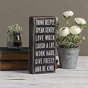 Primitives by Kathy 17037 Classic Box Sign, 4 x 9-Inches, Think Deeply