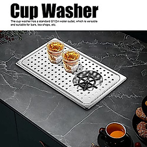 Stainless Steel Cup Washer High Pressure G1/2in Embedded Glass Rinser for Hotels Cafes Homes Complete Accessory
